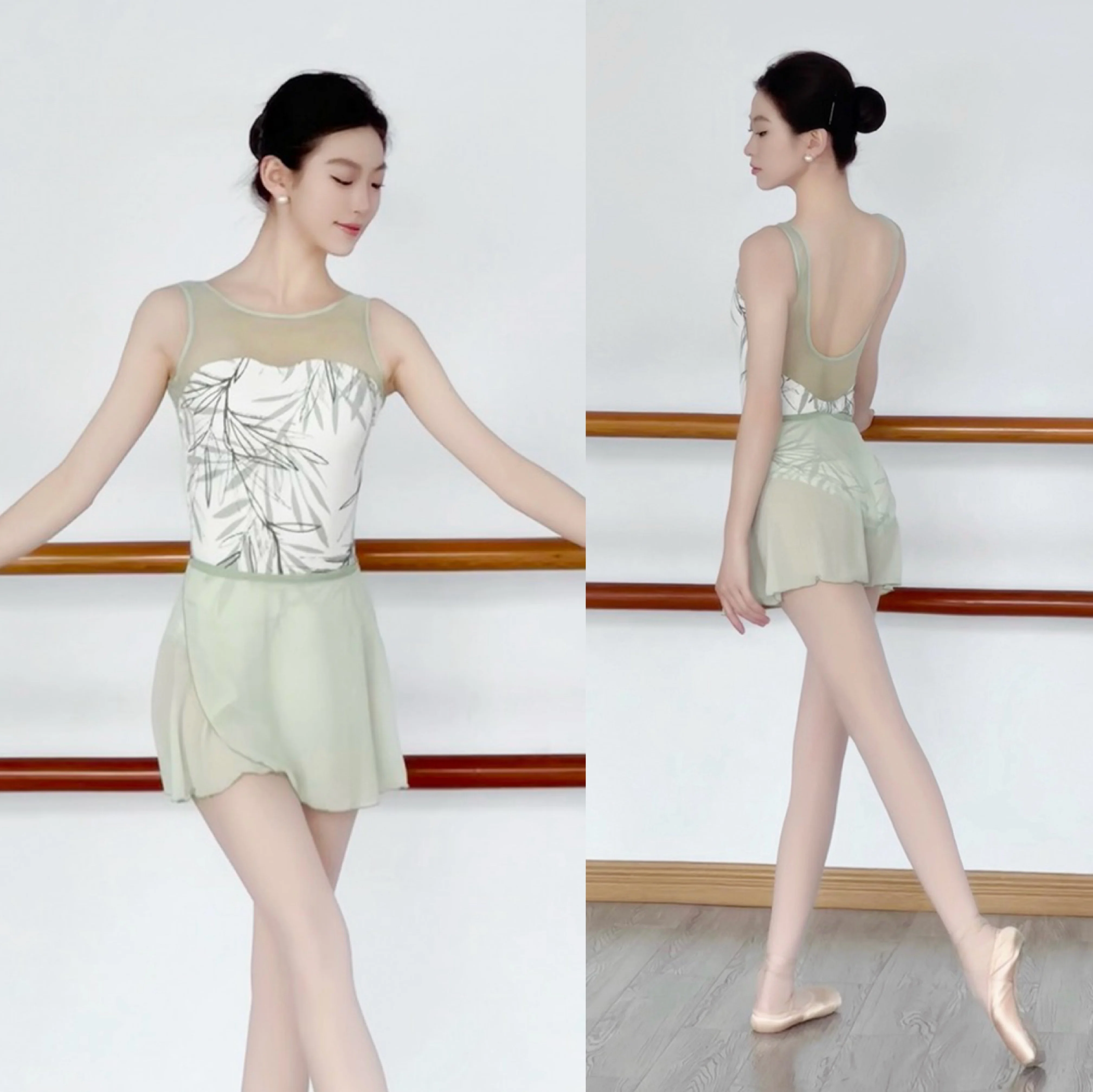 Ballet Jumpsuit Women New Style Elegant Printing Dance Leotard Adult ...