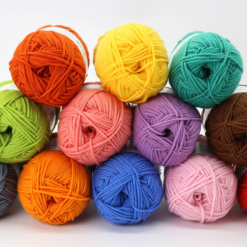 Hilo de tejer de algodón suave para bebé, lana gruesa para tejer a mano ...