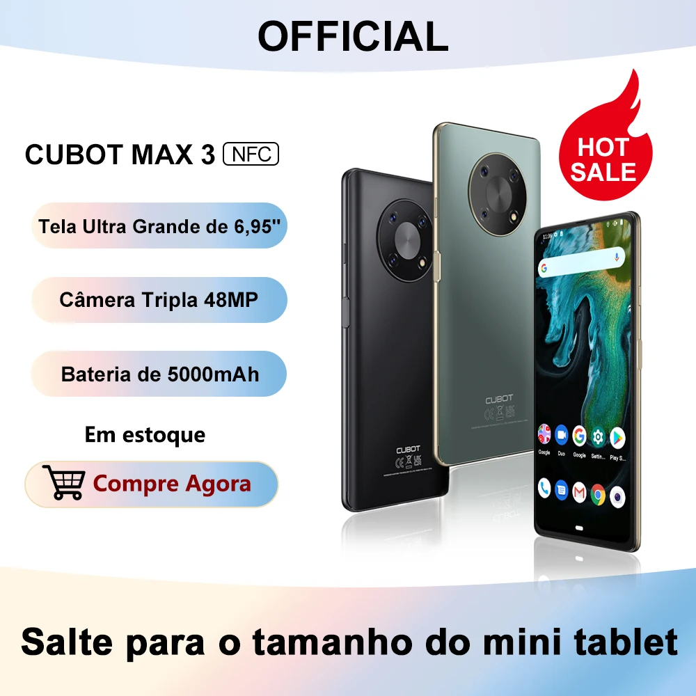 [em Estoque] Cubot Max 3 Smartphone 6,95 "tela Cheia Grande, Mini ...