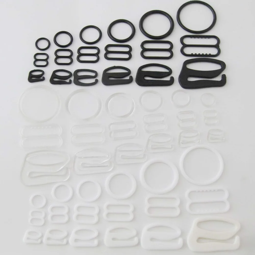 NBNNGW Multisizes Bra Buckle 50Pcs Clear/Black/White Adjustable Belt ...