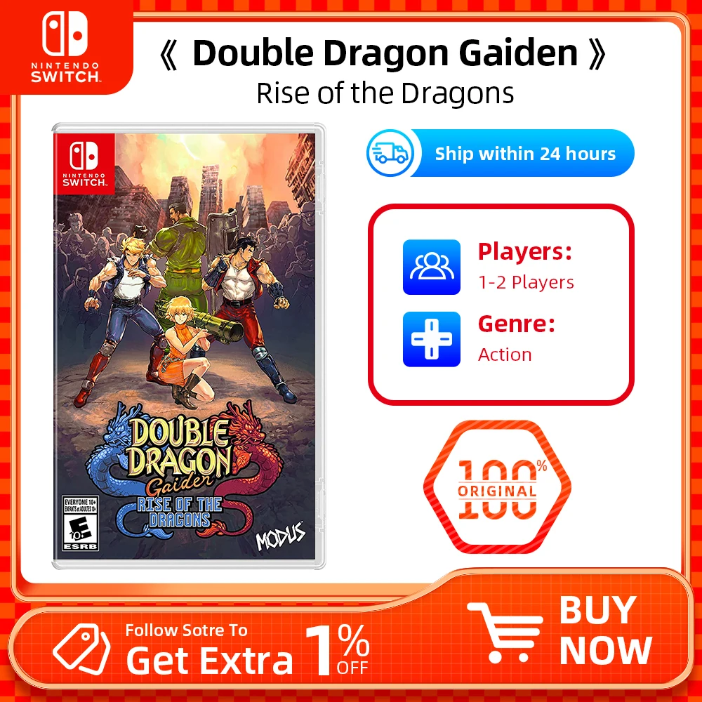 Nintendo-Switch-Game-Double-Dragon-Gaiden-Rise-of-the-Dragons-cartucho ...