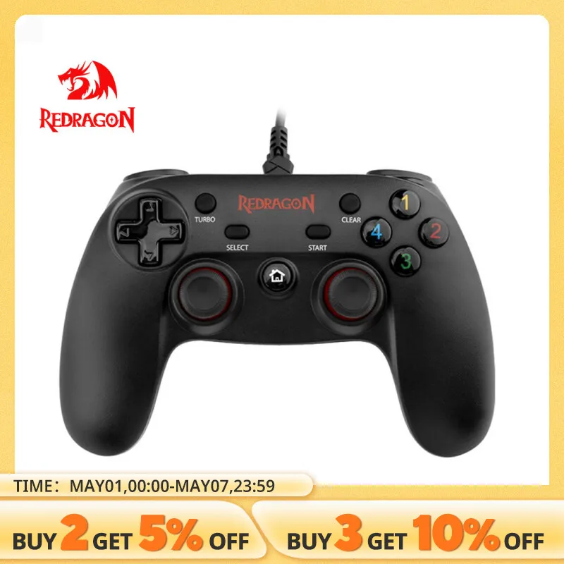 REDRAGON-SATURN-G807-Gamepad-Wired-PC-Game-Controller-Joystick-Dual ...