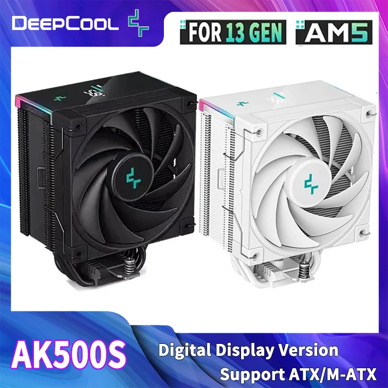 DeepCool-AK500S-Tela-Digital-CPU-Cooler-5-Tubos-de-Calor-TDP-Refrigera ...