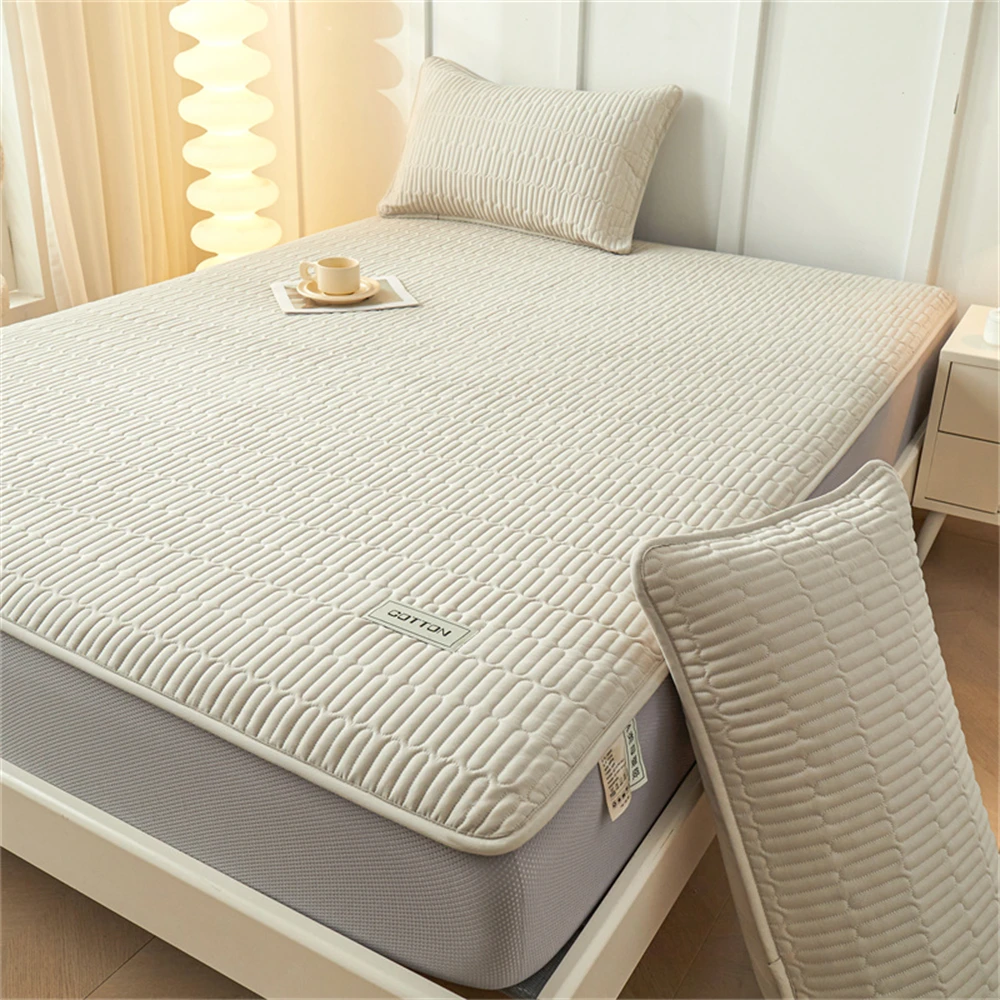 1PC-Fitted-Sheet-Pure-Cotton-Bed-Cover-Skin-Friendly-Mattress ...