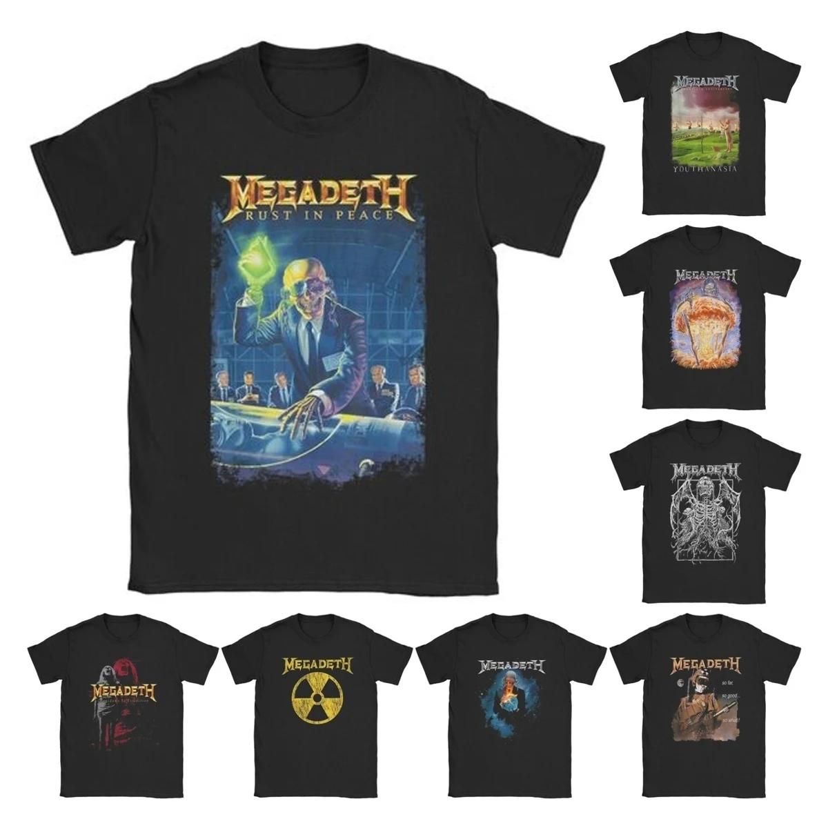 Novelty Rust In Peace Metal Rock Band T-Shirts Men Women Round Collar ...