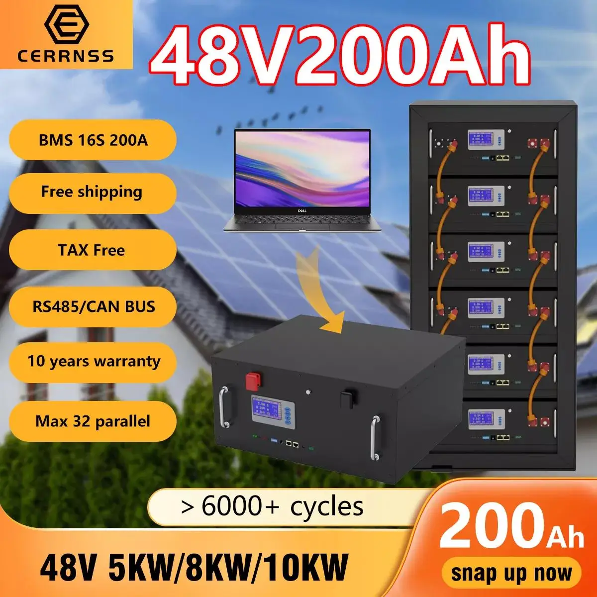 48v 200ah 100ah Lifepo4 Battery Pack Lithium Iron Phosphate Solar ...
