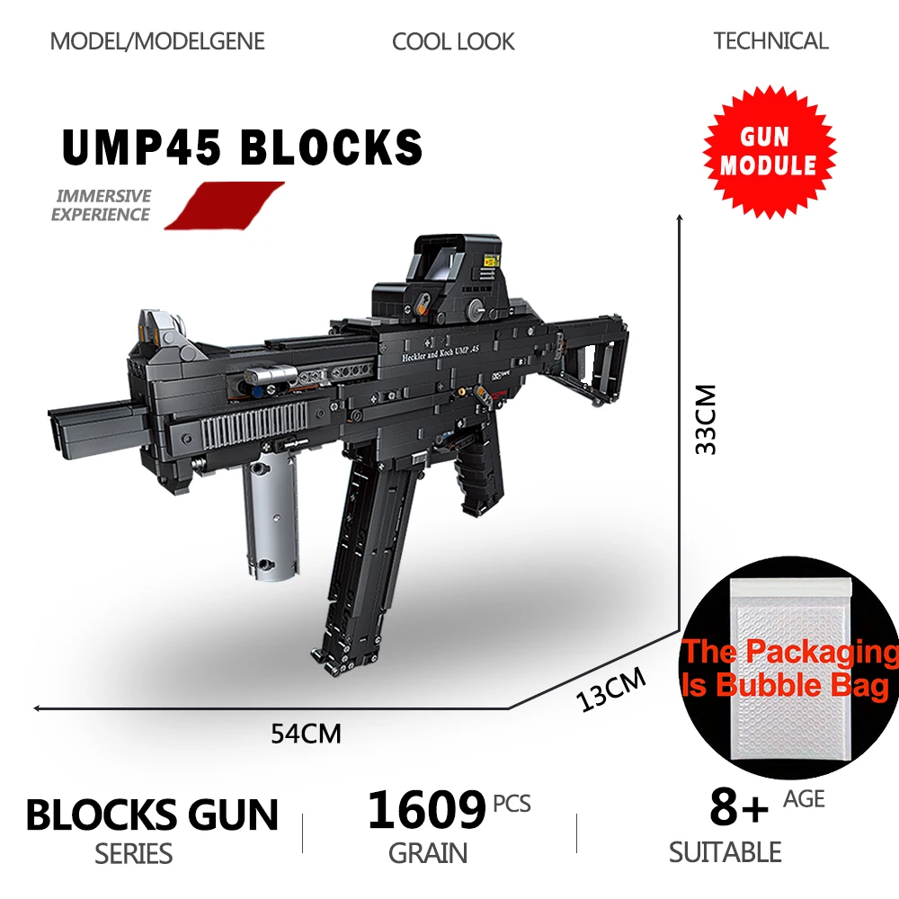 Military-Blocks-Guns-UMP45-Model-Building-Blocks-WW2-Bricks-Handgun ...