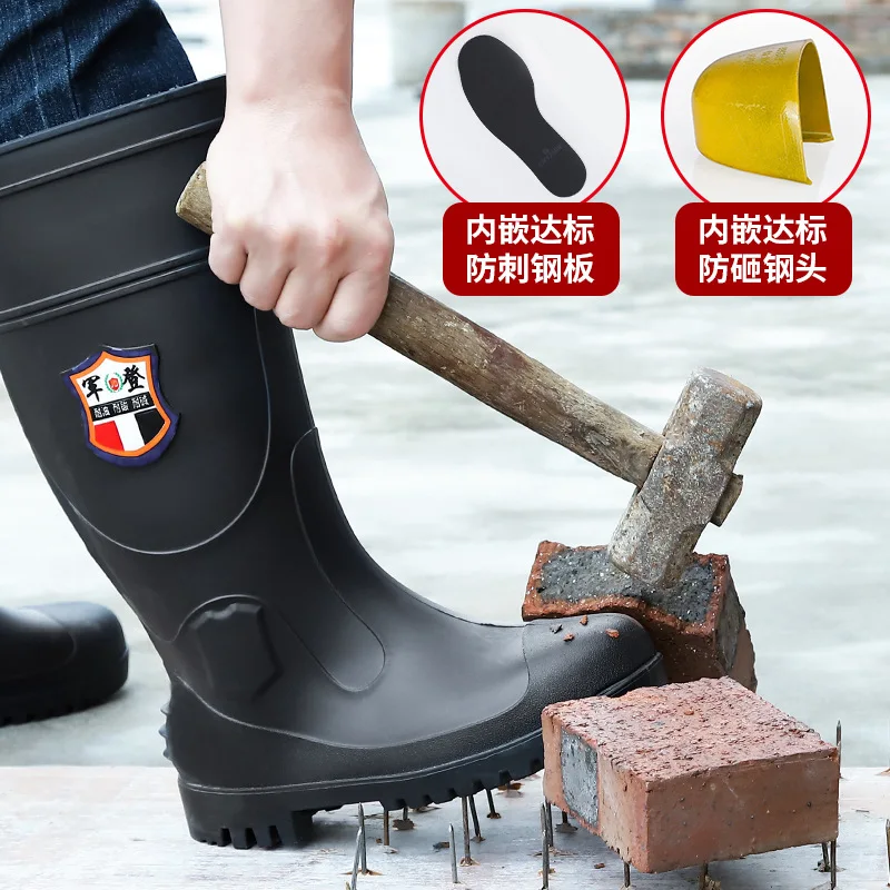 Botas-de-lluvia-de-PVC-para-hombre-zapatos-altos-impermeables ...