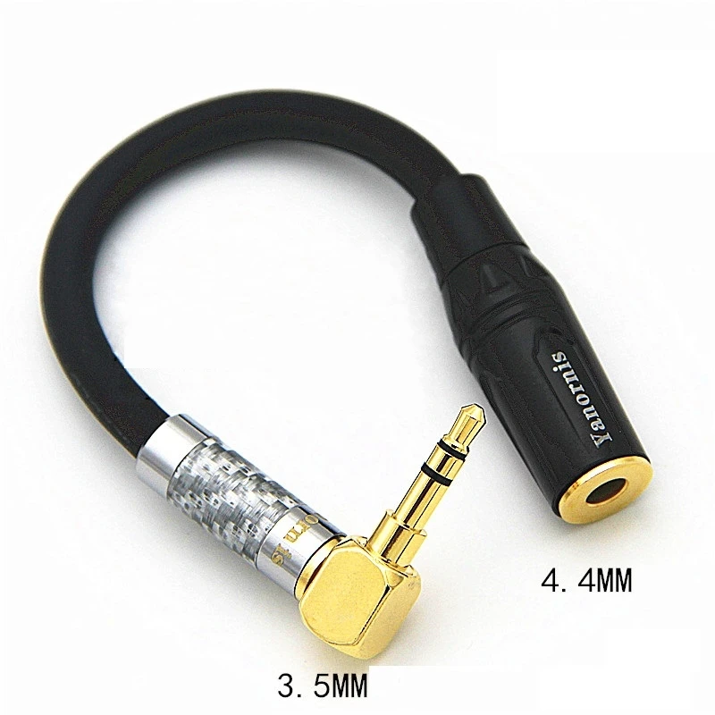 HIFI Female 4.4MM Balanced Headphone Adapter Audio Cable 4.4mm to 3.5mm ...