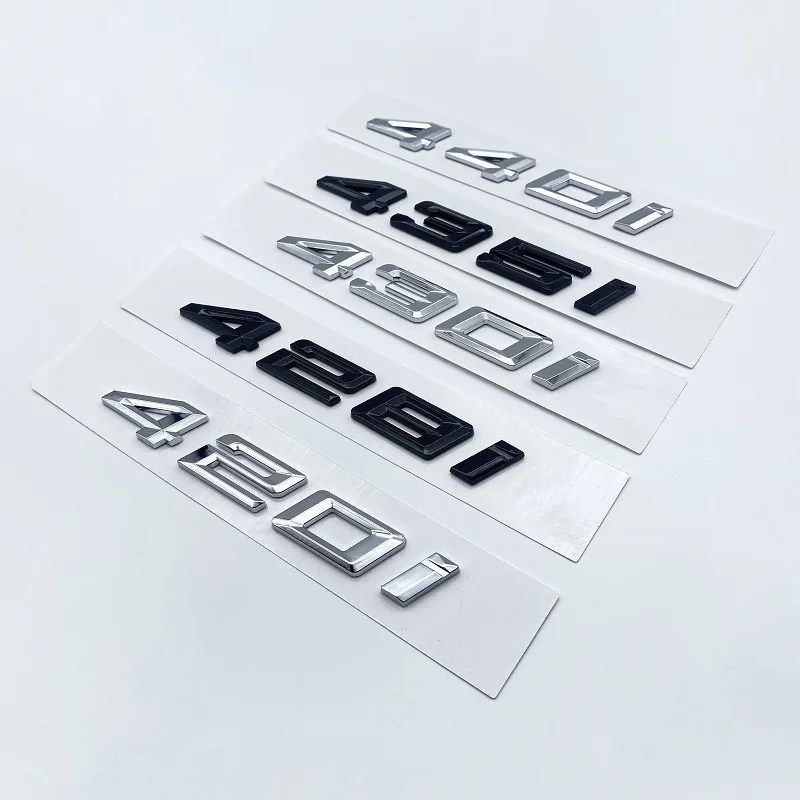 New Font 420i 428i 430i 435i 440i 3D Chrome Black Letters Emblem For 4 ...