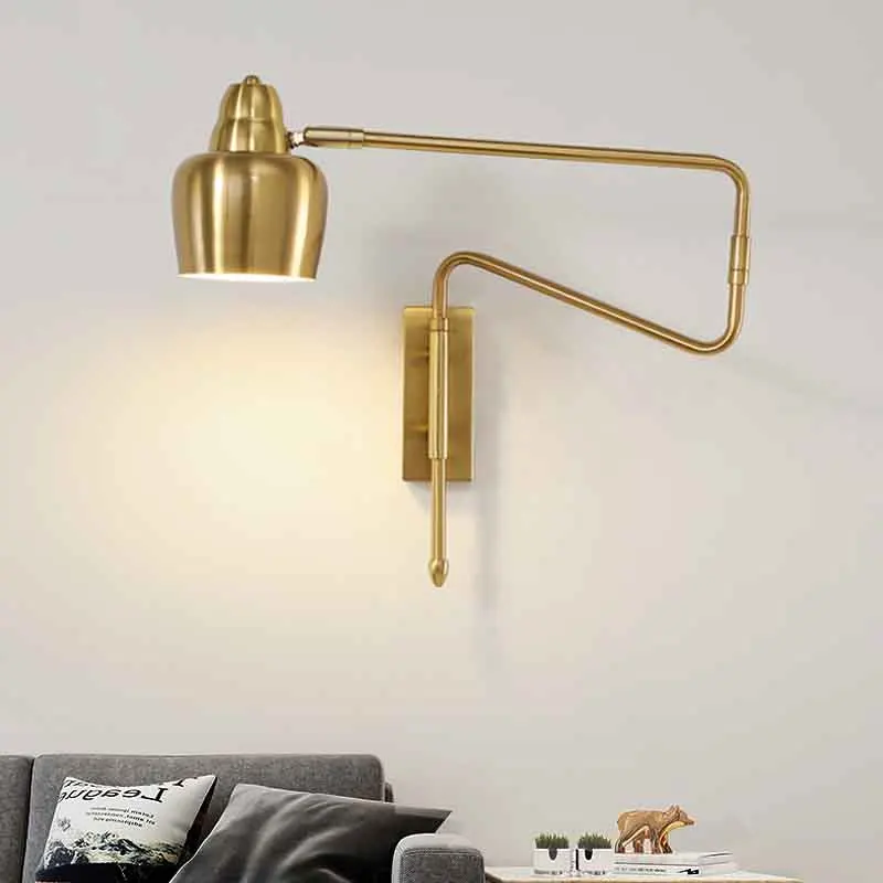 Industrial Adjustable Long-Arm retractable wall lamp Creative with ...