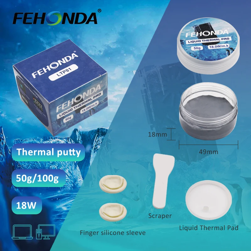 Fehonda-50g-100g-LTP81-18w-Mk-Liquid-Thermal-Pad-12g-VGA-GPU-IC ...