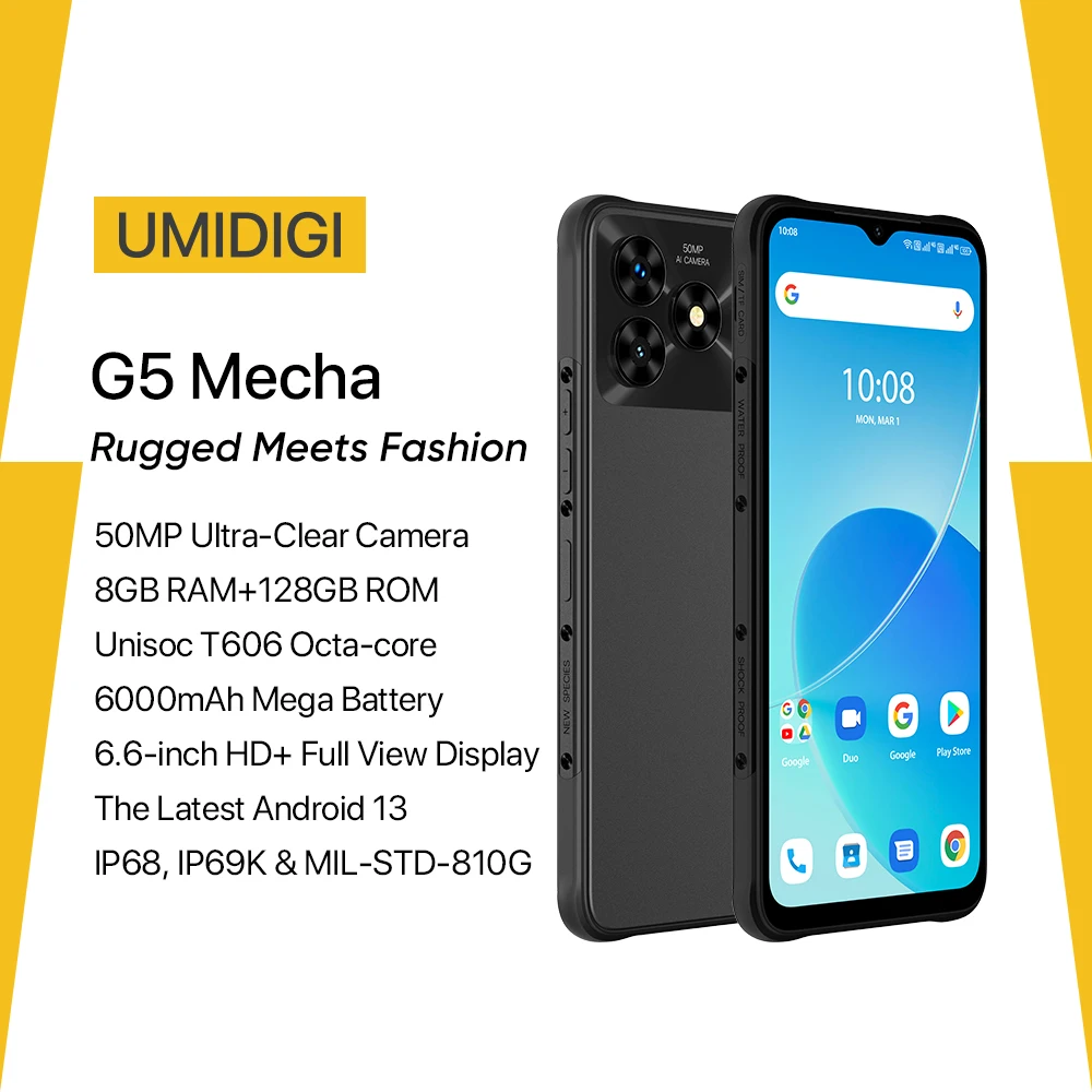 UMIDIGI-G5-Mecha-Android-13-Smartphone-Celular-6-6-FHD-Tela-8GB-128GB-C ...