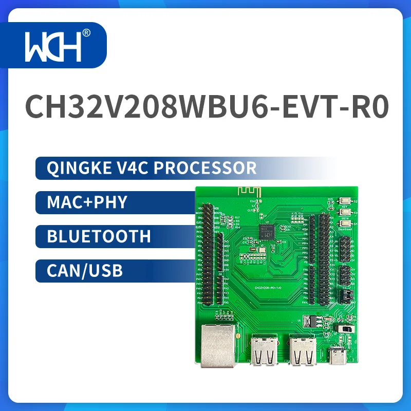 2Pcs/Lot CH32V208WBU6 Wireless MCU QingKe V4C Processor MAC+PHY Bluetooth CAN/USB