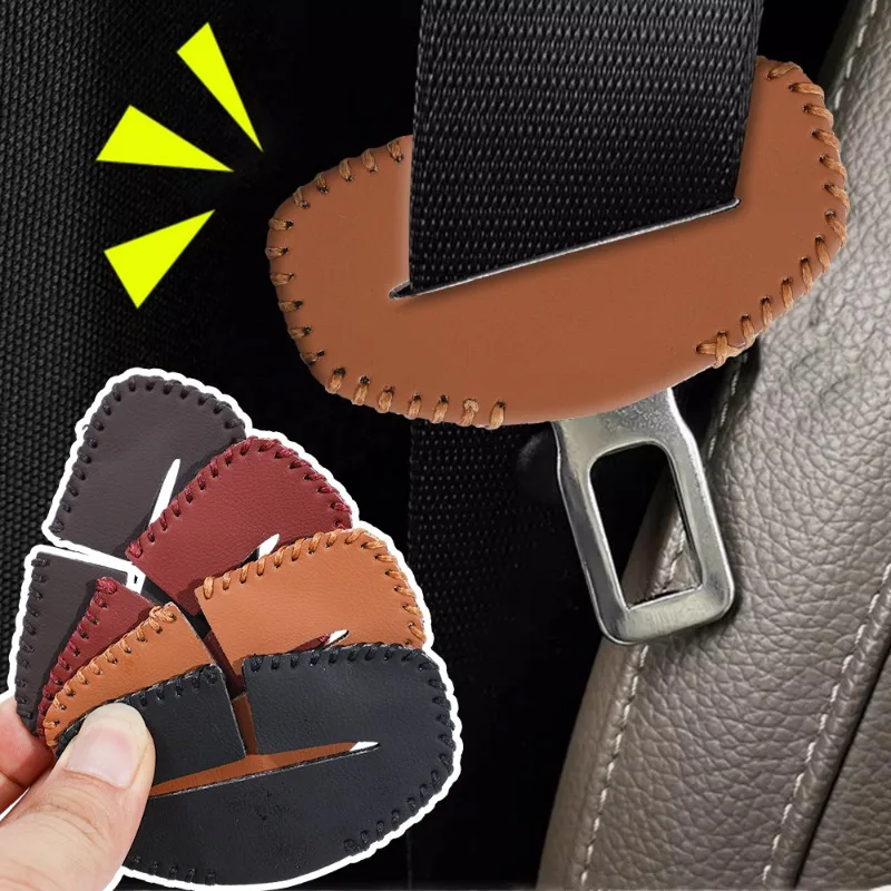 Car-Seat-Belt-Buckle-Protector-Cover-Universal-PU-Leather-Interior ...