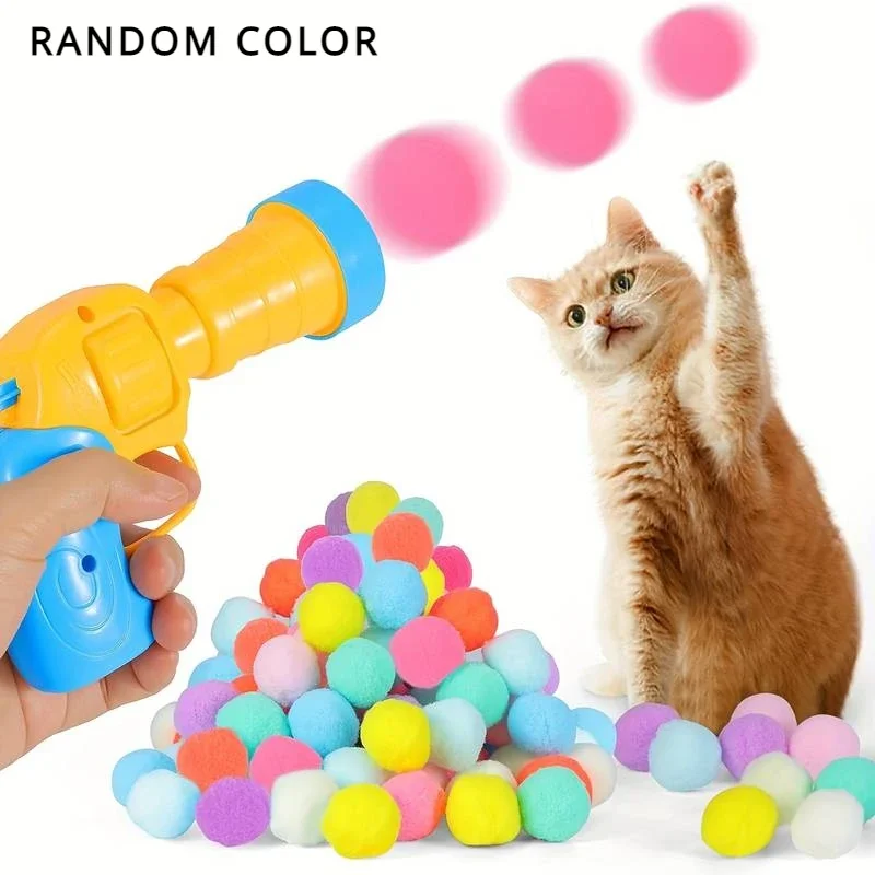 Cat-Toys-Interactive-High-Fun-Toy-Gun-Mini-Terylene-Plush-Ball-Firing ...