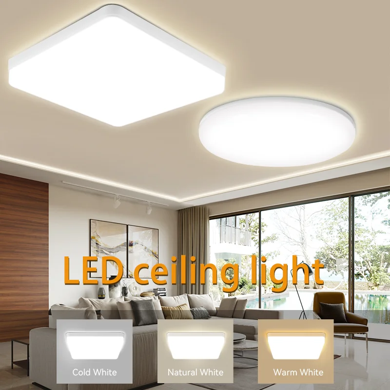 Modern-Led-Ceiling-Lamps-30-40-50W-Square-Panel-Fixtures-AC-110V-220V ...