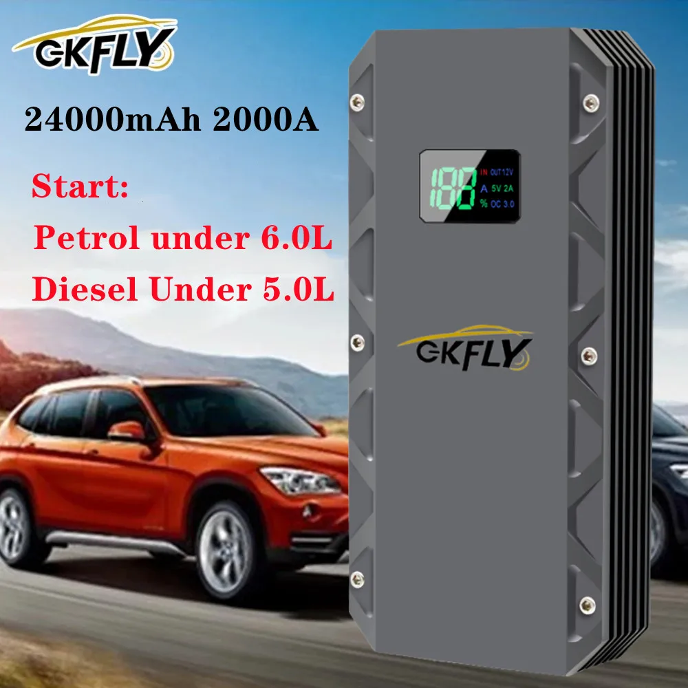 Gkfly High Power 24000mah Car Jump Starter 12v 2000a Portable Starting Device Power Bank Car ...