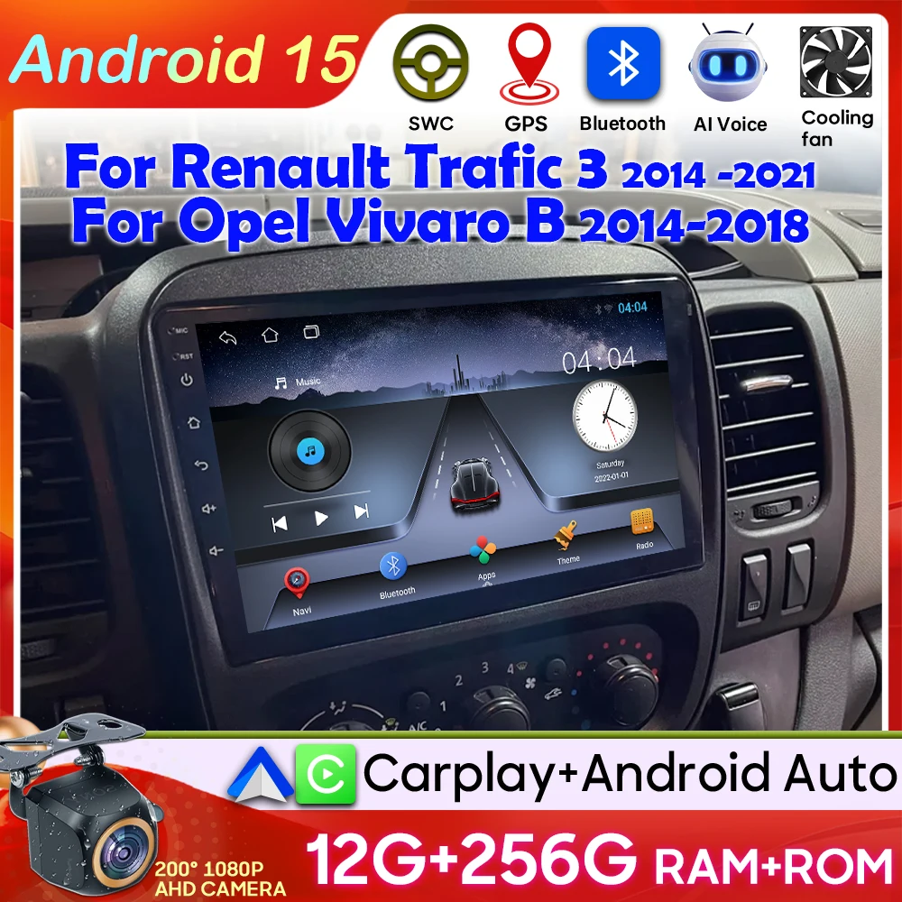 9" Android 15 Carplay Car Stereo Radio For Renault Trafic 3 2014 -2021 ...