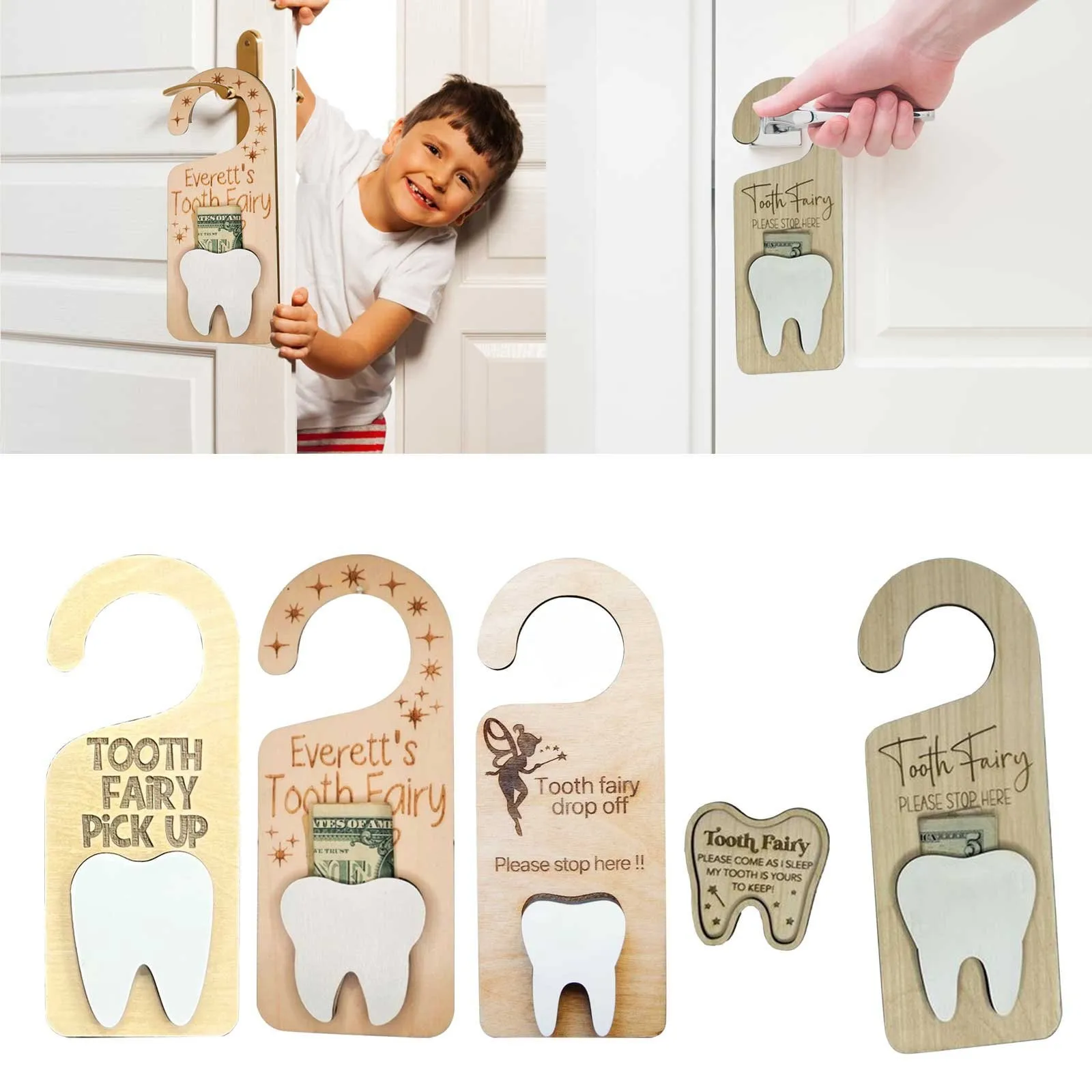 Tooth-Fairy-Door-Encourage-Brushing-Teeth-Wood-Board-Hanger-With-Gift ...