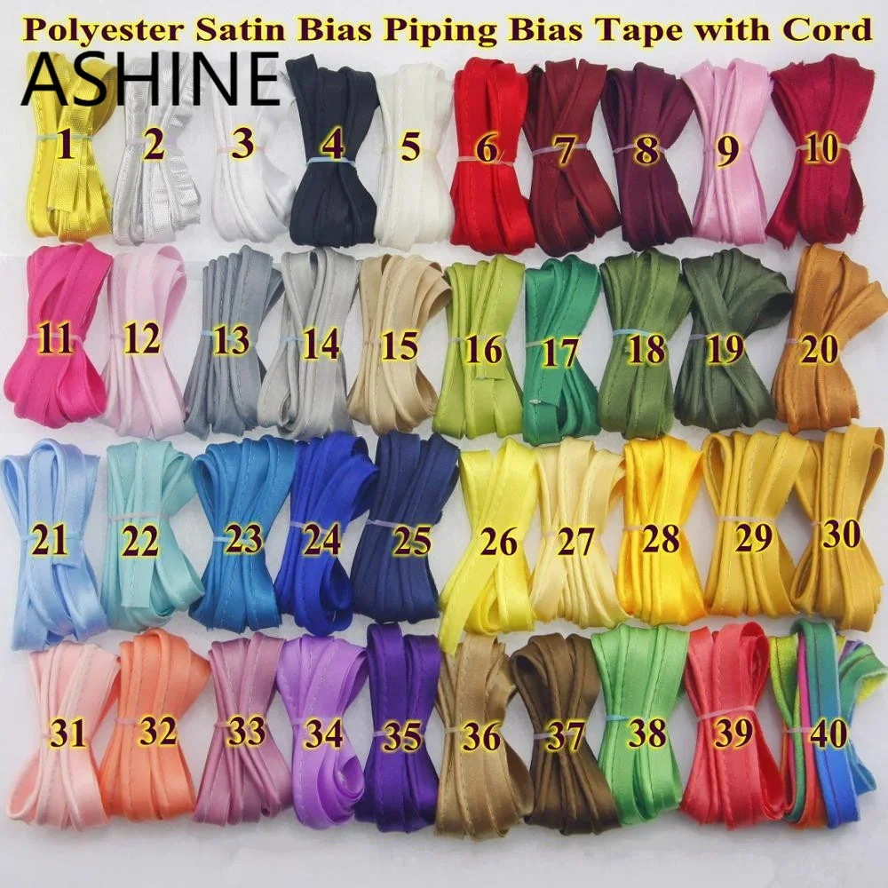 45-Color-12mm-Polyester-Satin-Bias-Tape-Piping-Bias-Tape-with-Cord-Trim-Binding-Covered ...