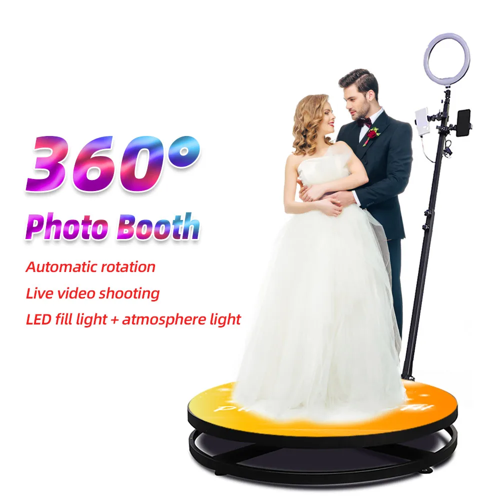 360 Photo Booth Wireless Automatic Rotating Selfie Wedding Photobooth ...