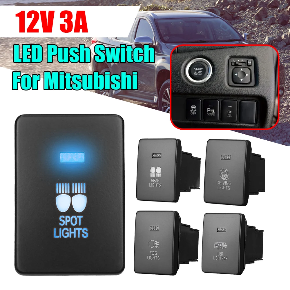 12v Car Light Push Button Spot Fog Driving Rear Light Led Light Bar ...