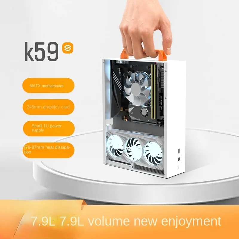 K59 미니 휴대용 A4 데스크탑 컴퓨터 mATX 1U ITX, 소형 메인 박스, 2023 신제품