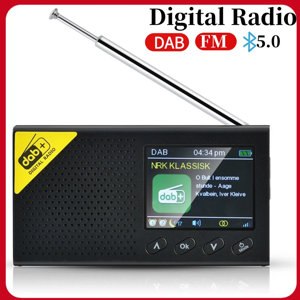 DAB Receiver LCD Display Bluetooth 5.0 Digital Radio Stereo DAB FM ...