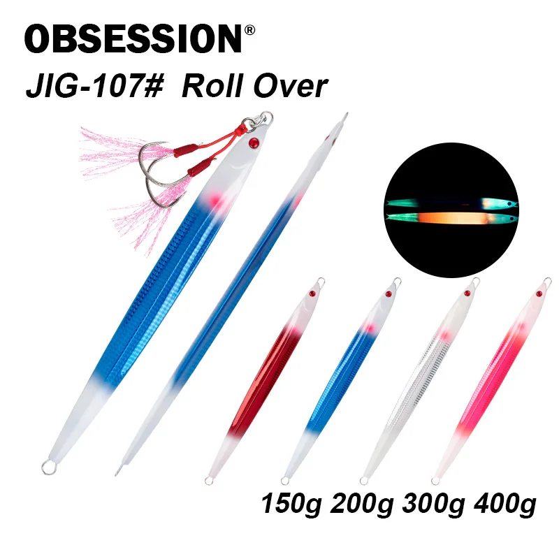 OBSESSION J107 Metal Fast Jigging Fishing Lure 160g 200g 300g 400g ...
