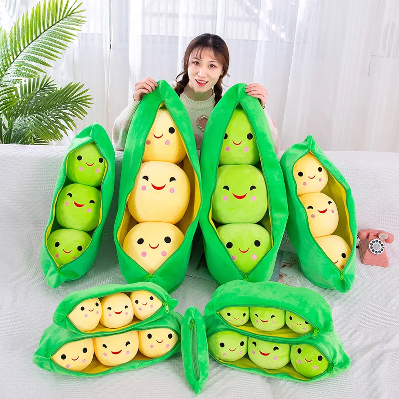 Kawaii Vegetable Doll Pea Plush Toy Sleeping Pillow Lovely Dutch Bean ...