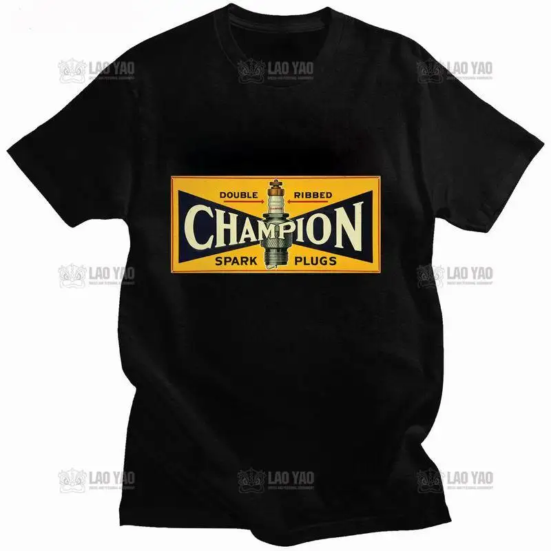 Champion-Sparking-Plug-T-Shirt-Men-Summer-New-Arrival-O-neck-Industrial ...