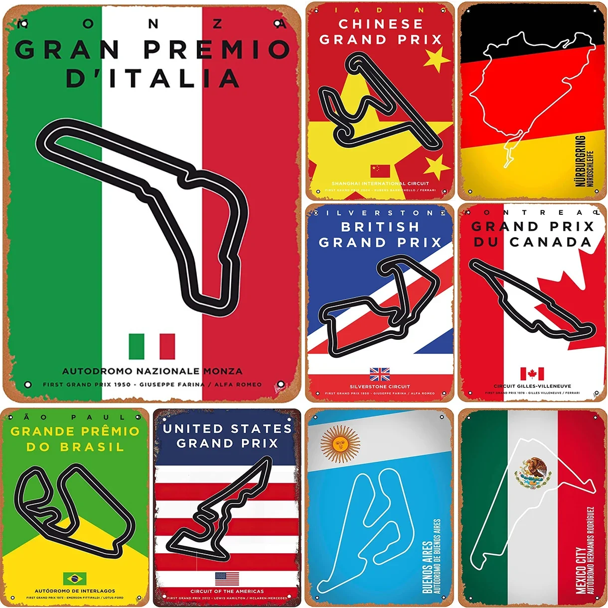 Grand-Prix-Metal-Tin-Signs-Grand-Premio-Car-Racing-Maps-Wall-Decor-for ...