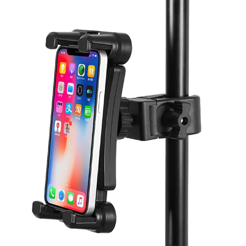 Universal Pole clamp With Phone Holder Tablet Notebook Handbook Flat ...