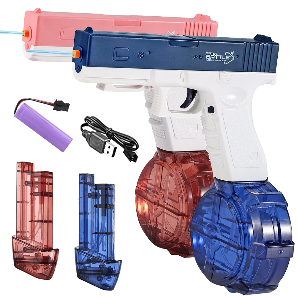 Electric Water Gun Glock Pistol Shooting Toy Full Automatic Continuous ...