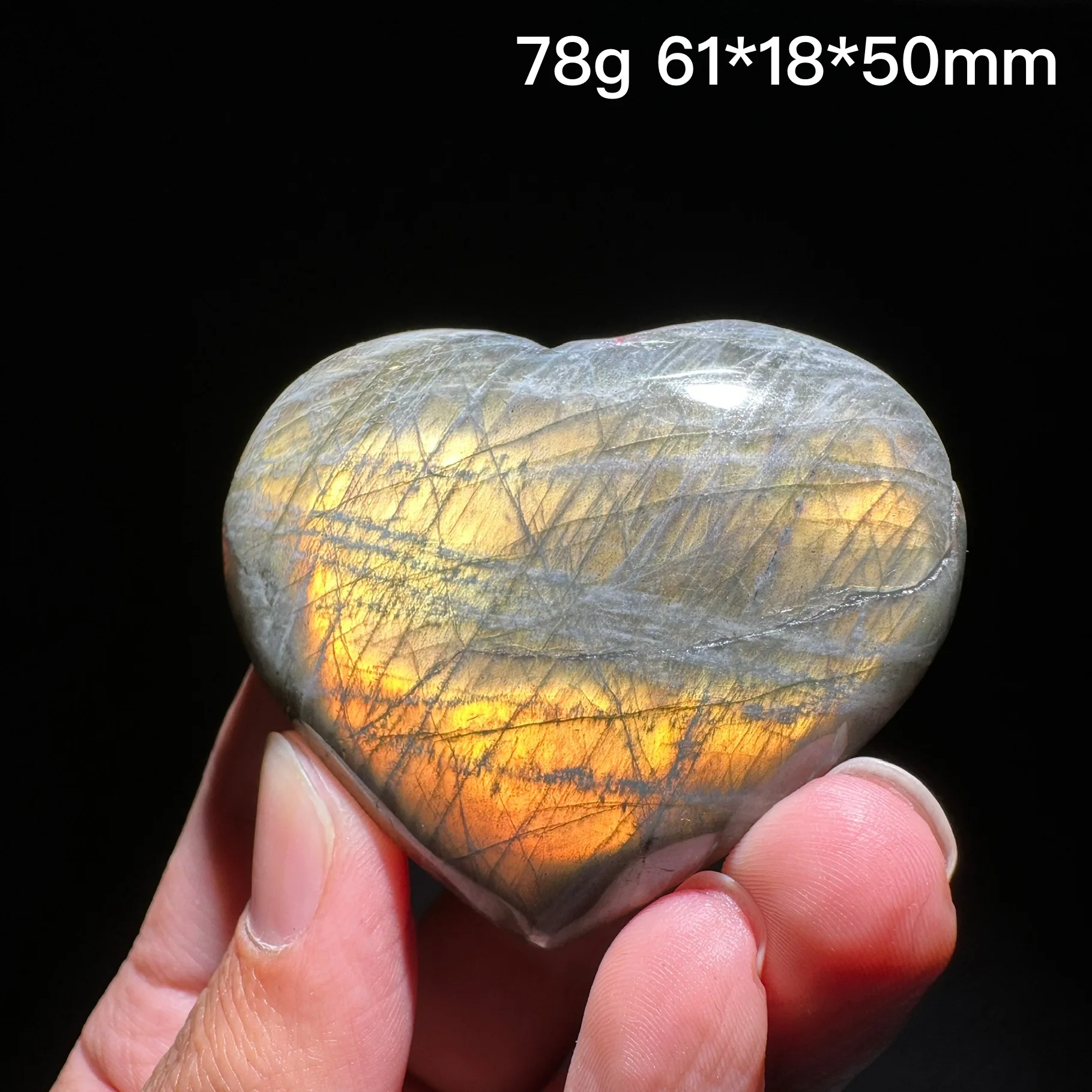 Crystal Heart-shaped Stone Decor Reiki Healing Labradorite Lucky Love ...