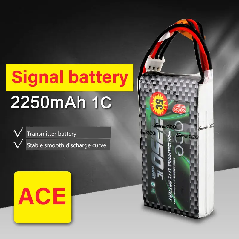 Gens ACE 2S 2250mAh 6.6V 2S1P LiFe Signal Battery Pack with BBL1 Futaba ...