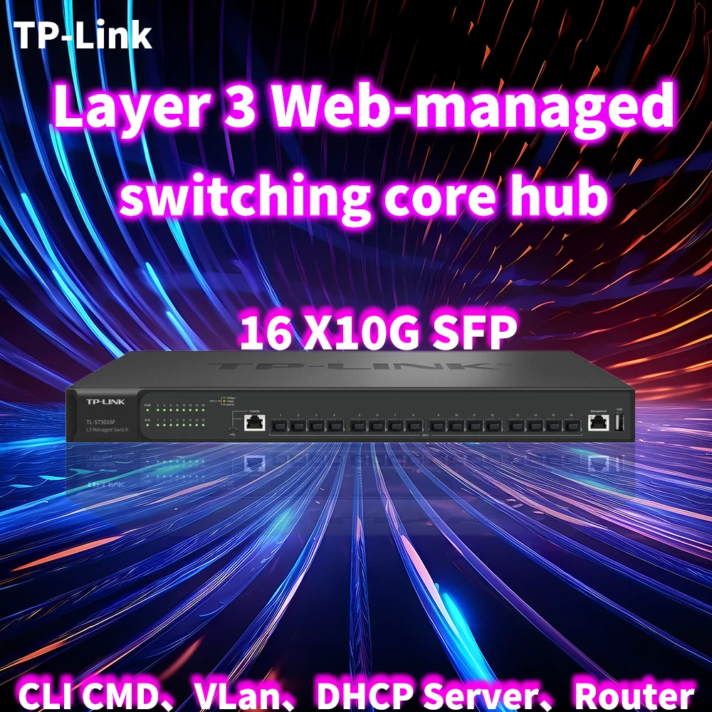 TP-LINK-16x10G-SFP-Ports-Layer-3-Network-Managed-Switch-Ethernet ...
