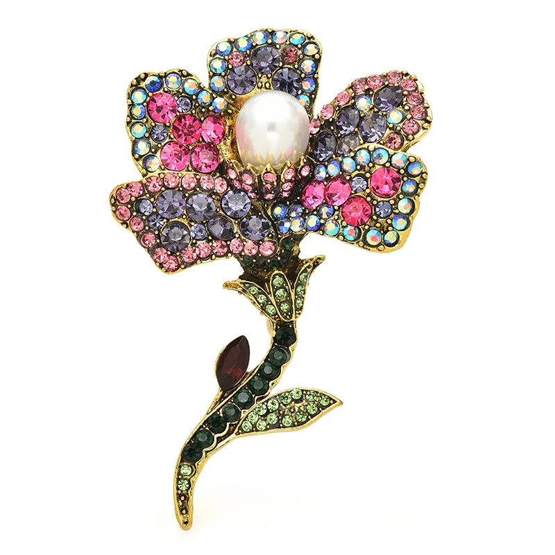 Wuli-baby-Sparkling-Charming-Flower-Brooch-Pins-For-Women-Unisex-Pearl ...