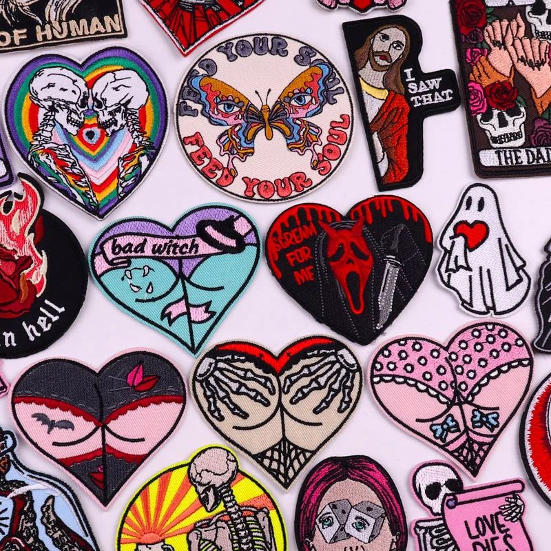 New-Punk-Embroidered-Patches-for-Clothing-Thermoadhesive-Patches-DIY ...