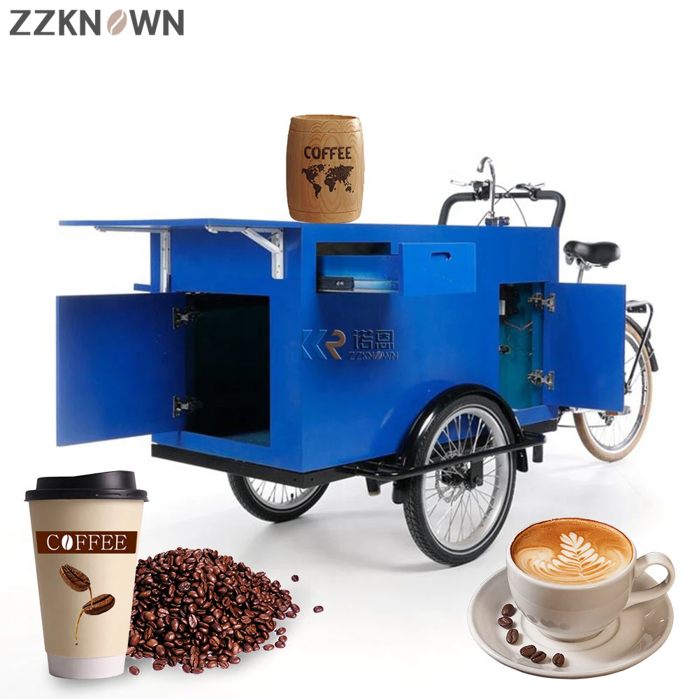 Front-Loading-Three-Wheel-Coffee-Bike-Motorcycle-Mobile-Food-Cart ...
