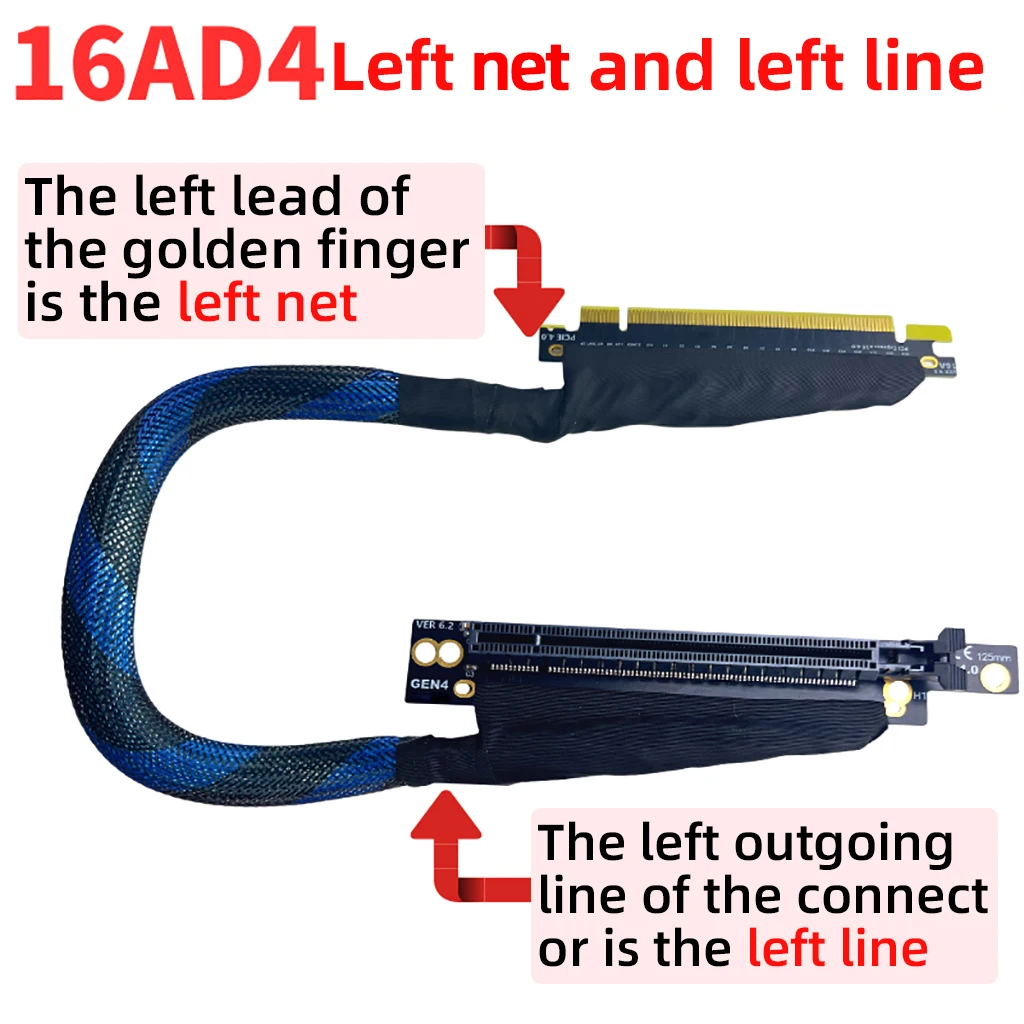 PCI-E-4-0-X16-Server-Graphics-Card-Extension-Cable-GEN4-Braided-Mesh ...