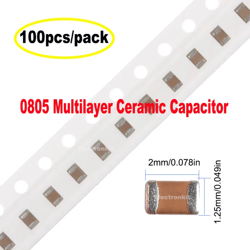100pcs 0805 SMD Chip Multilayer Ceramic Capacitor 0.5pF 15pF 20pF 47pF ...
