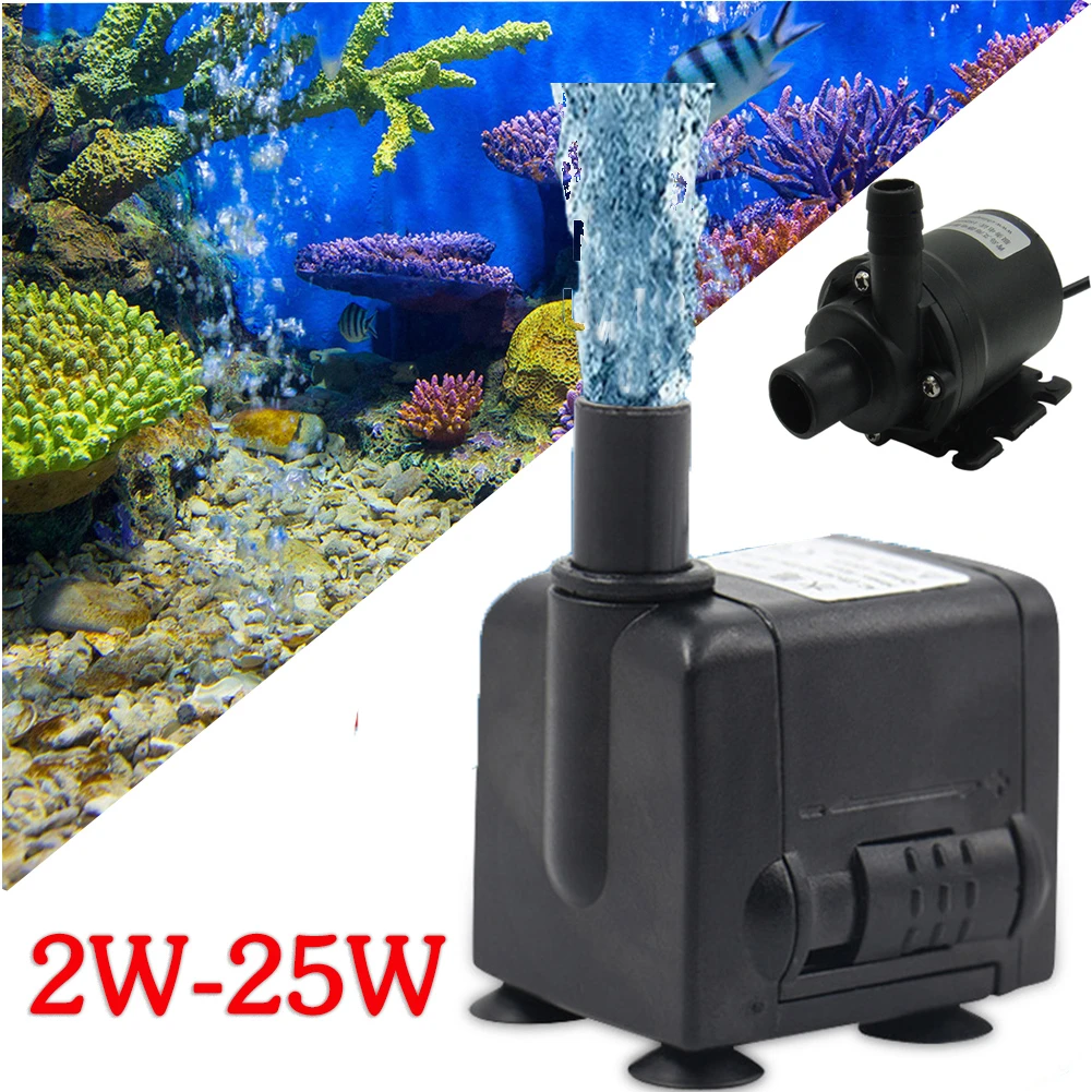 3W/4W/5W/6W Ultra-Quiet Submersible Aquarium Water Pump Water Fountain ...