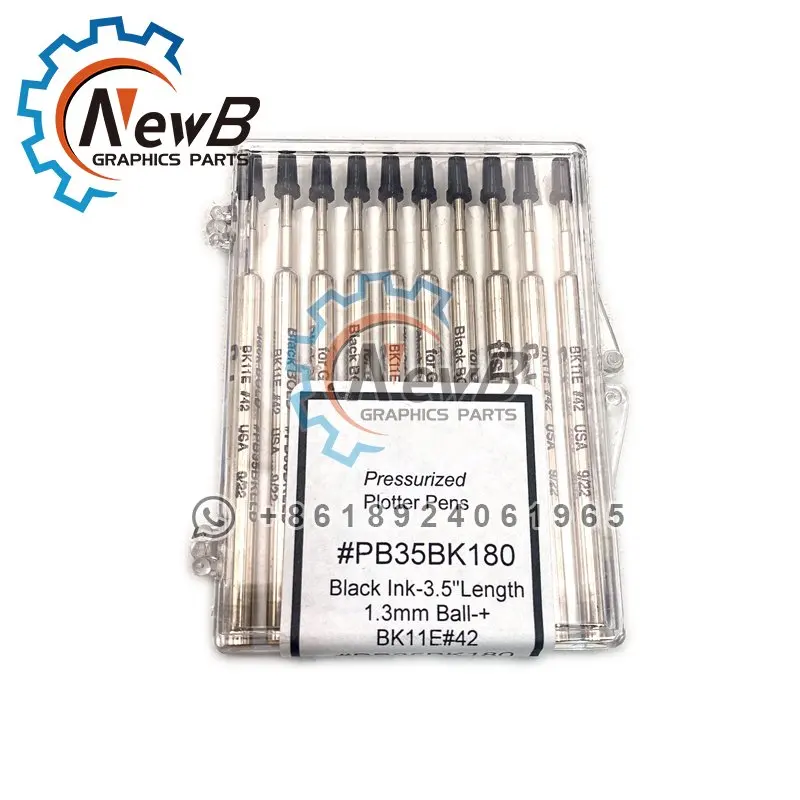 New-1Box-PB35BK180-Pressurized-Plotter-Pens-3-5-Length-1-3mm-Black-Ink ...