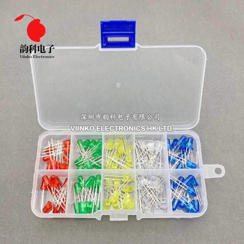 100/200/300pcs F3 F5 Light Emitting Diodes Electronic Kit Box 3mm 5mm ...