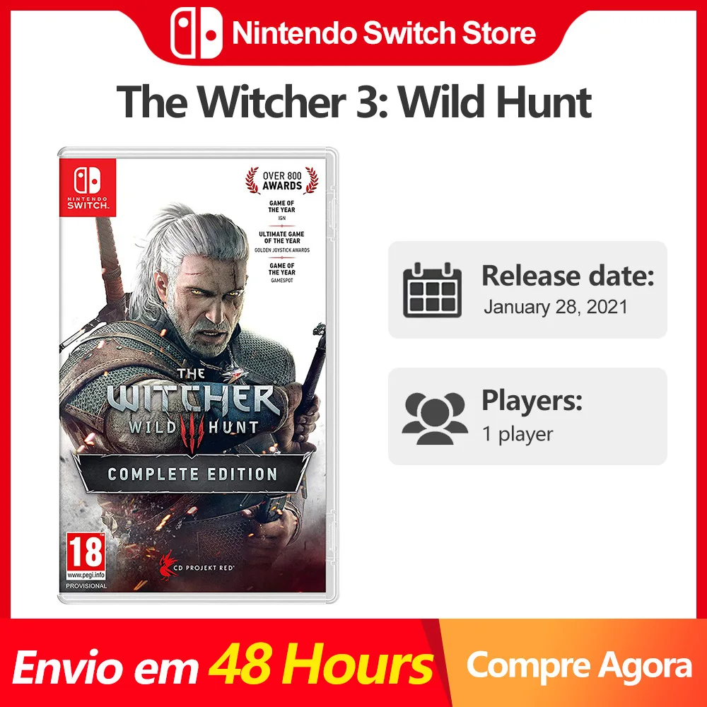 The Witcher 3 Wild Hunt Edição Completa Nintendo Switch Game Deals 100% ...