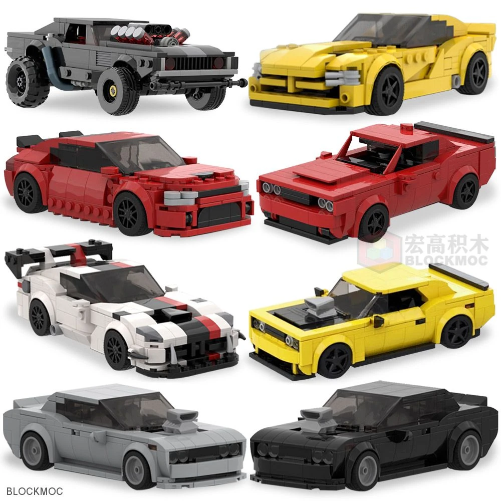 MOC Brick Dodge Challenger Viper SRT Demon Muscle Car Racing Sports Car ...