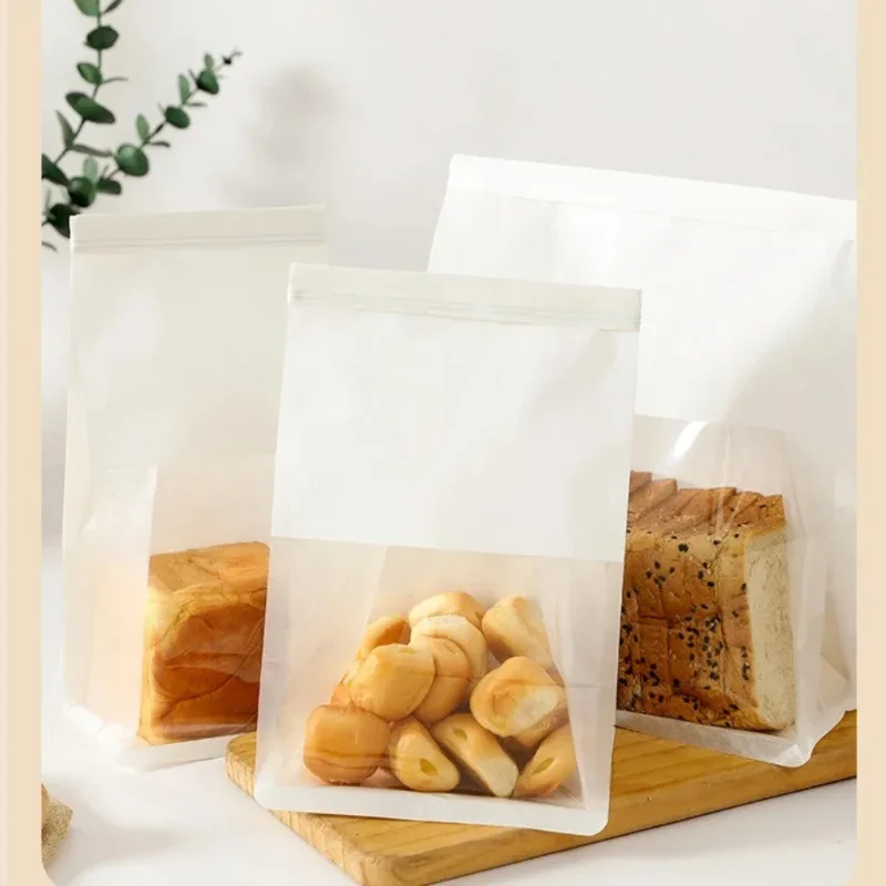 10-20pcs-White-Kraft-Paper-Bag-with-Clear-Window-Self-Seal-Toast-Bread ...