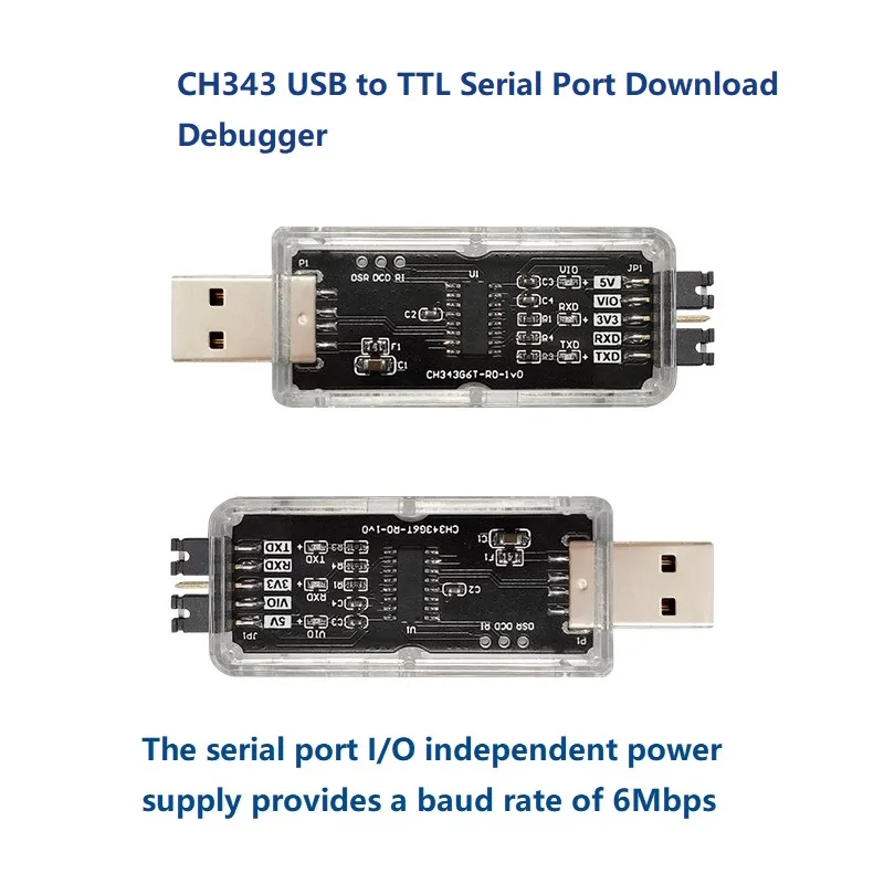 CH343 USB to TTL Serial Port Download Debugger High Speed 6Mbps 5V/3.3V ...